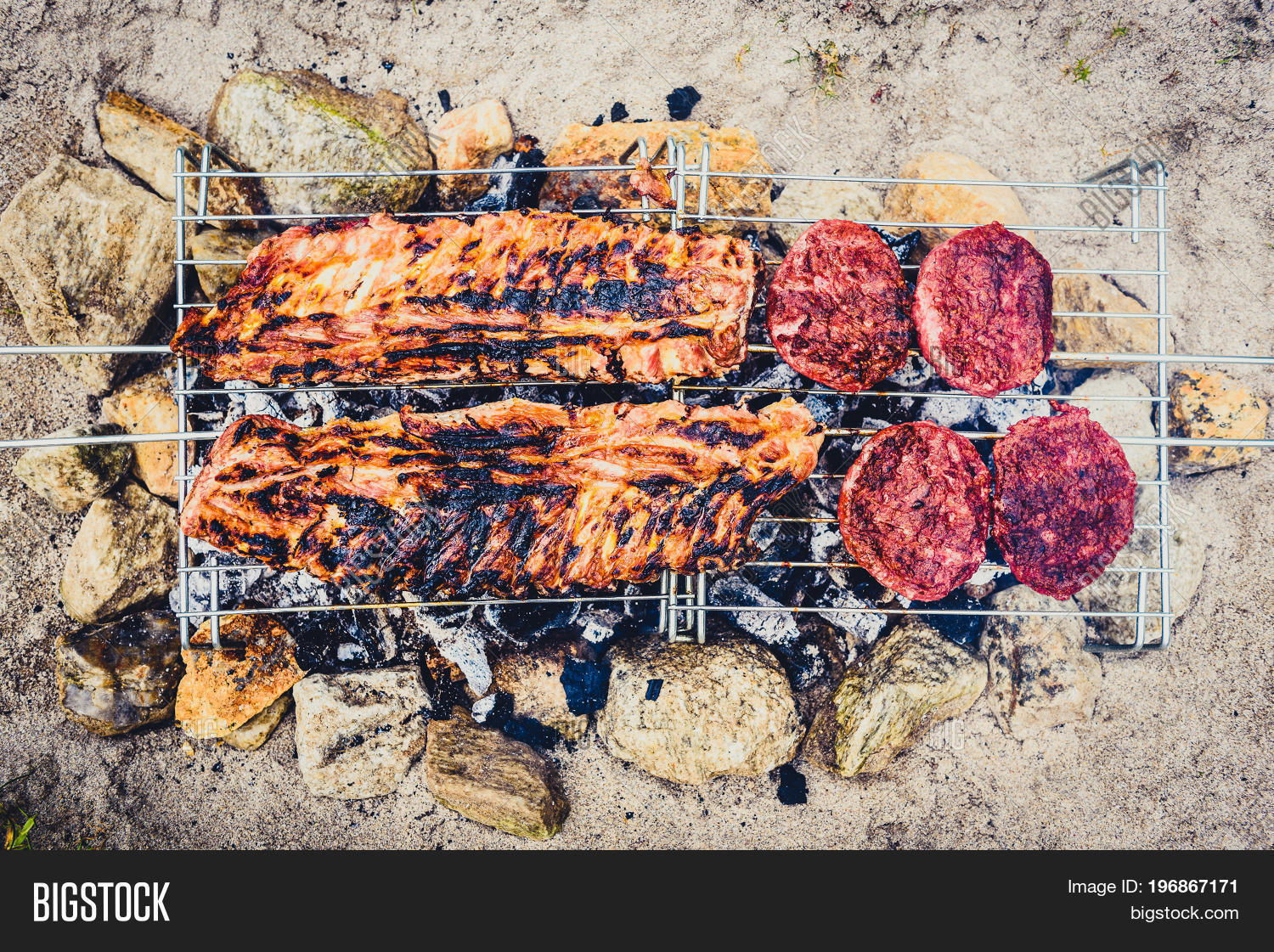 Pork Ribs Burgers On Image & Photo (Free Trial) | Bigstock