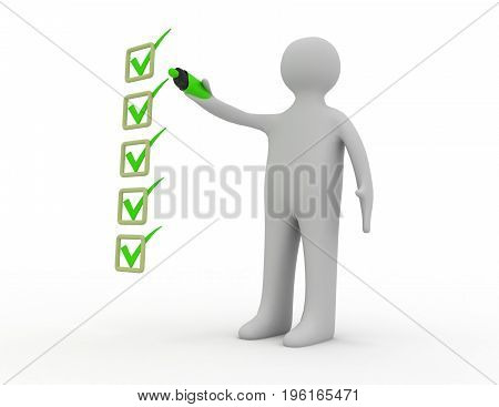 3d Man Checklist . 3d Image & Photo (Free Trial) | Bigstock