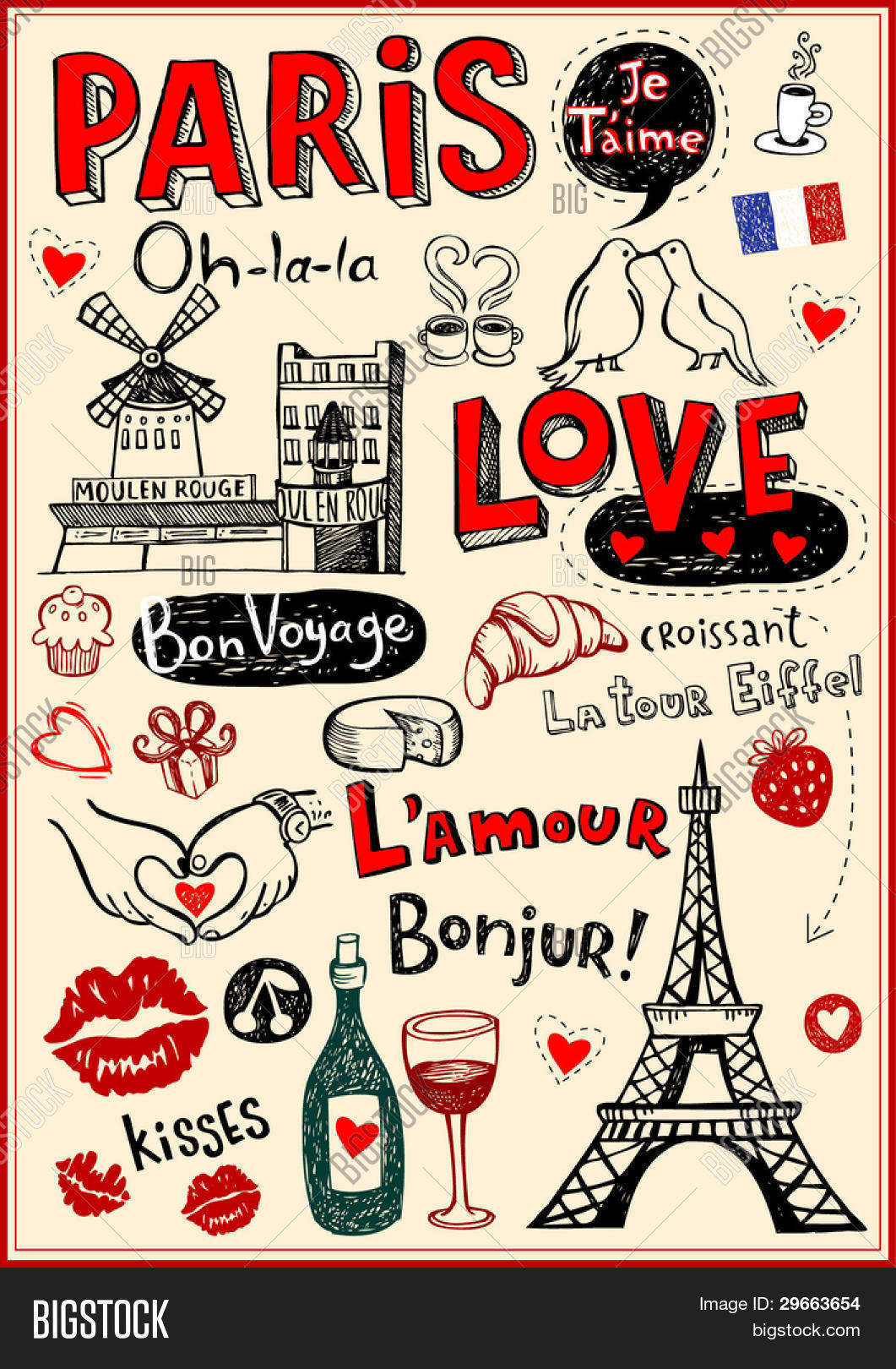 Paris - City Love Vector & Photo (Free Trial) | Bigstock
