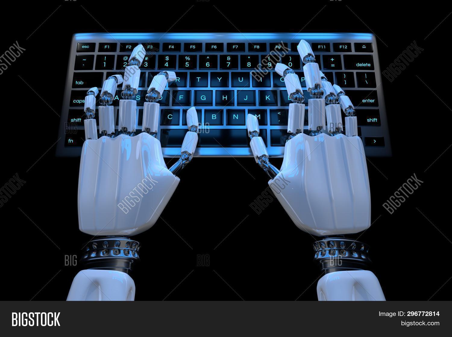 Hands Ai Robot Typing Image & Photo (Free Trial) | Bigstock