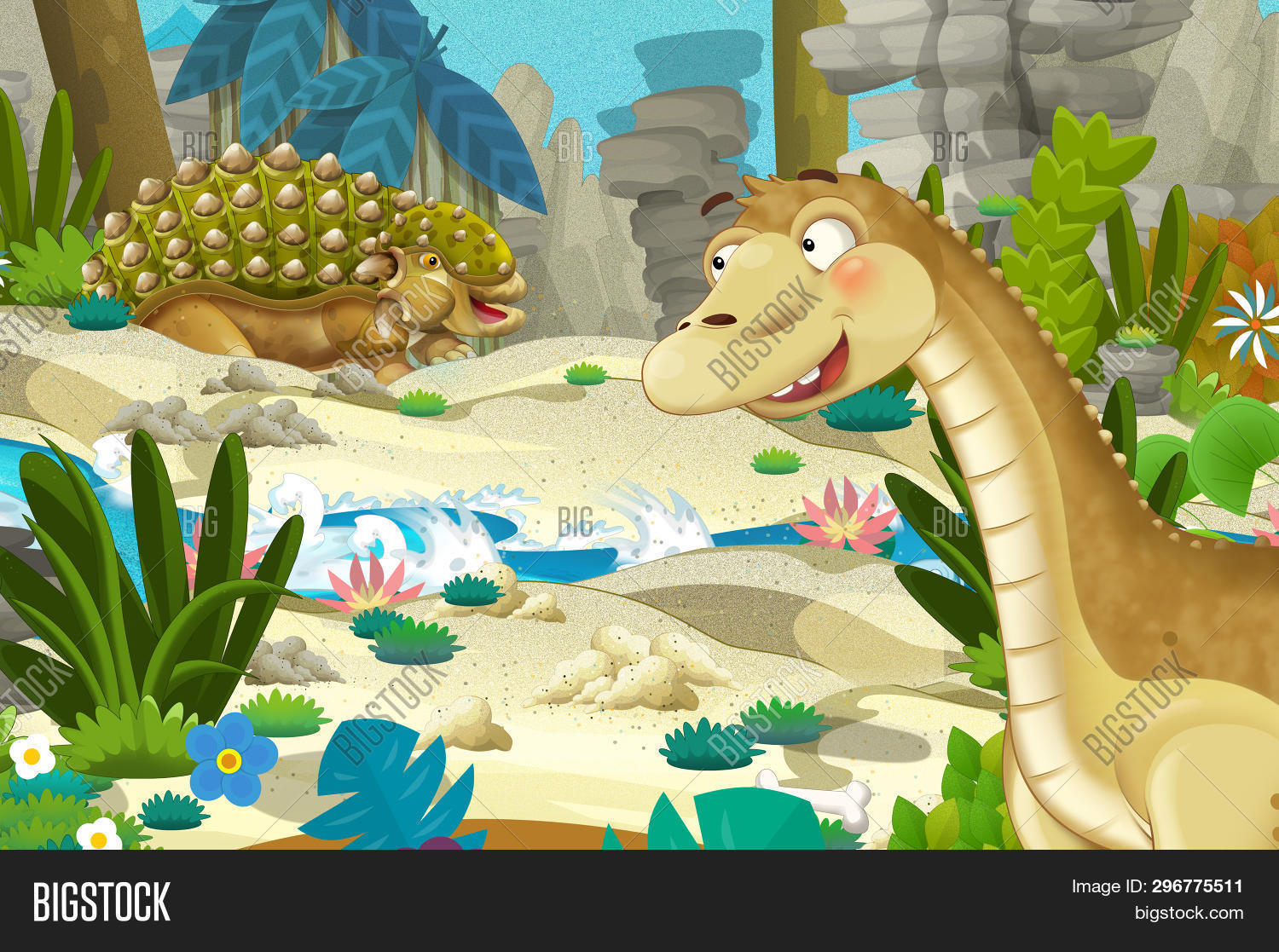 Cartoon Scene Dinosaur Image & Photo (Free Trial) | Bigstock