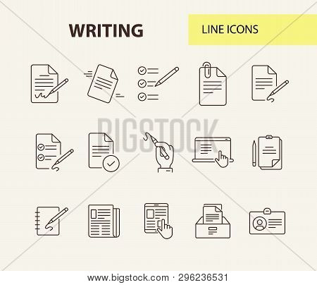 Writing Icons Simple Vector & Photo (Free Trial) | Bigstock
