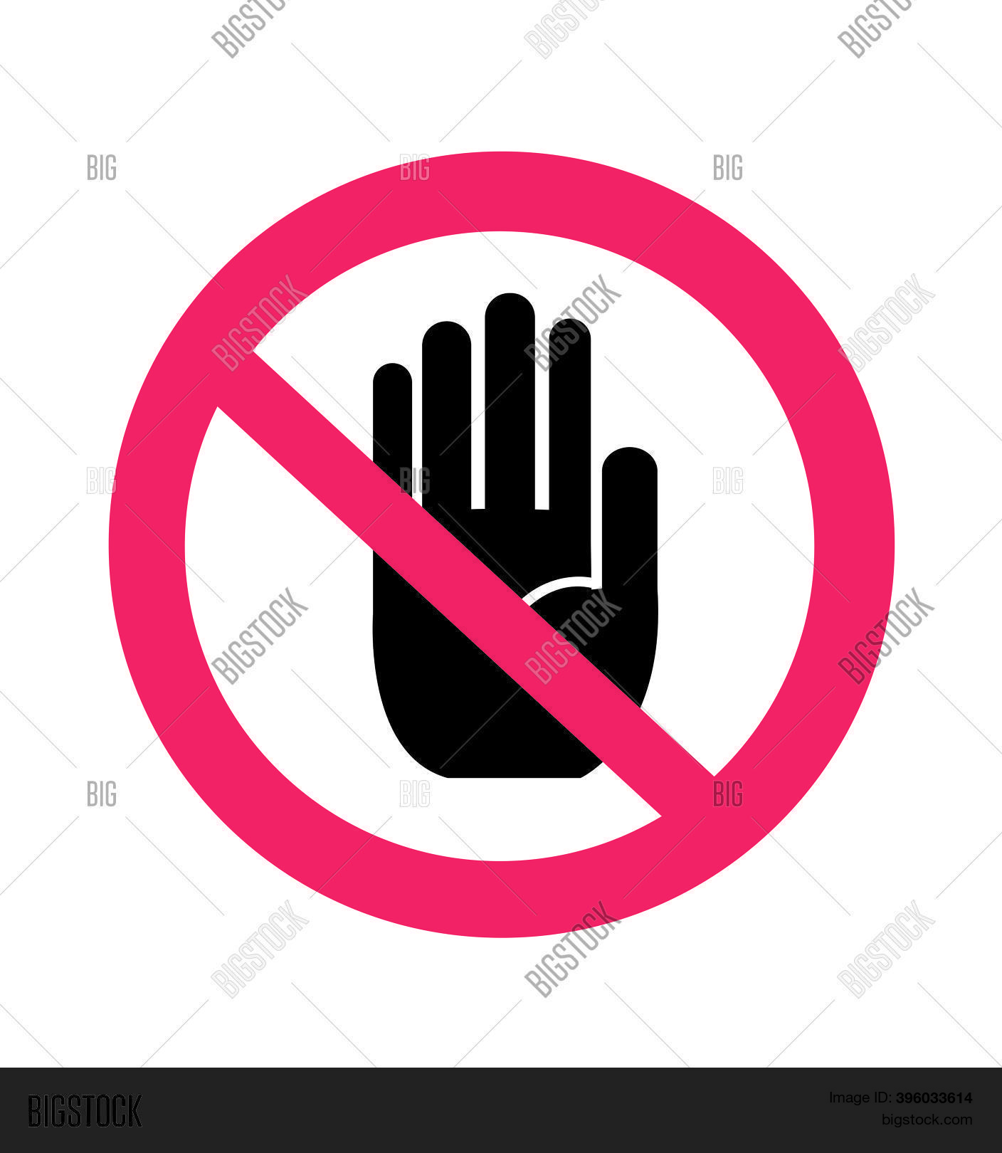 No Entry Hand Sign On Vector & Photo (Free Trial) | Bigstock
