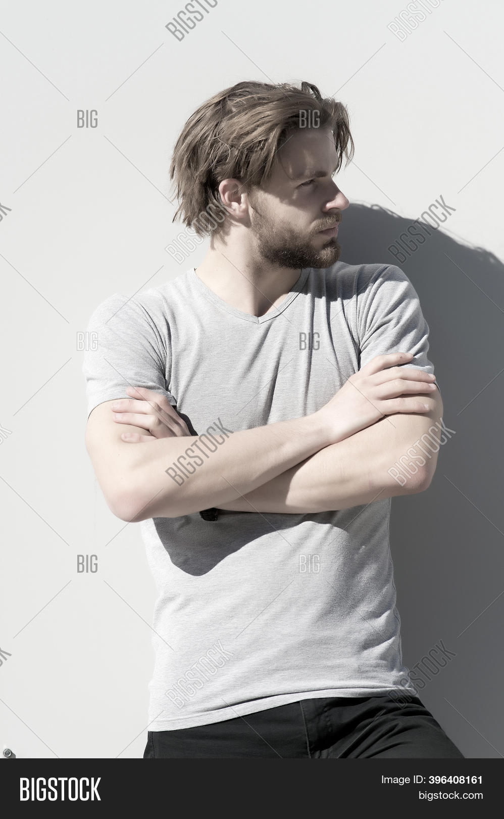Man Tshirt Pose Folded Image & Photo (Free Trial) | Bigstock