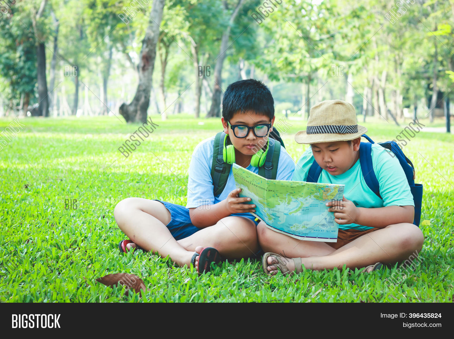 Two Boys Viewing Map Image & Photo (Free Trial) | Bigstock