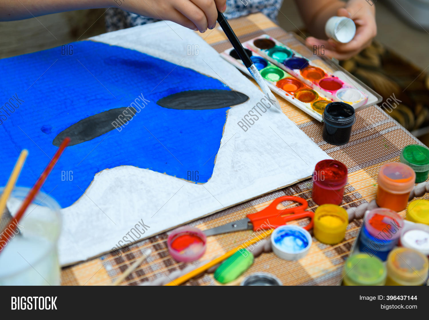 Girl Drawing Blue Image & Photo (Free Trial) | Bigstock