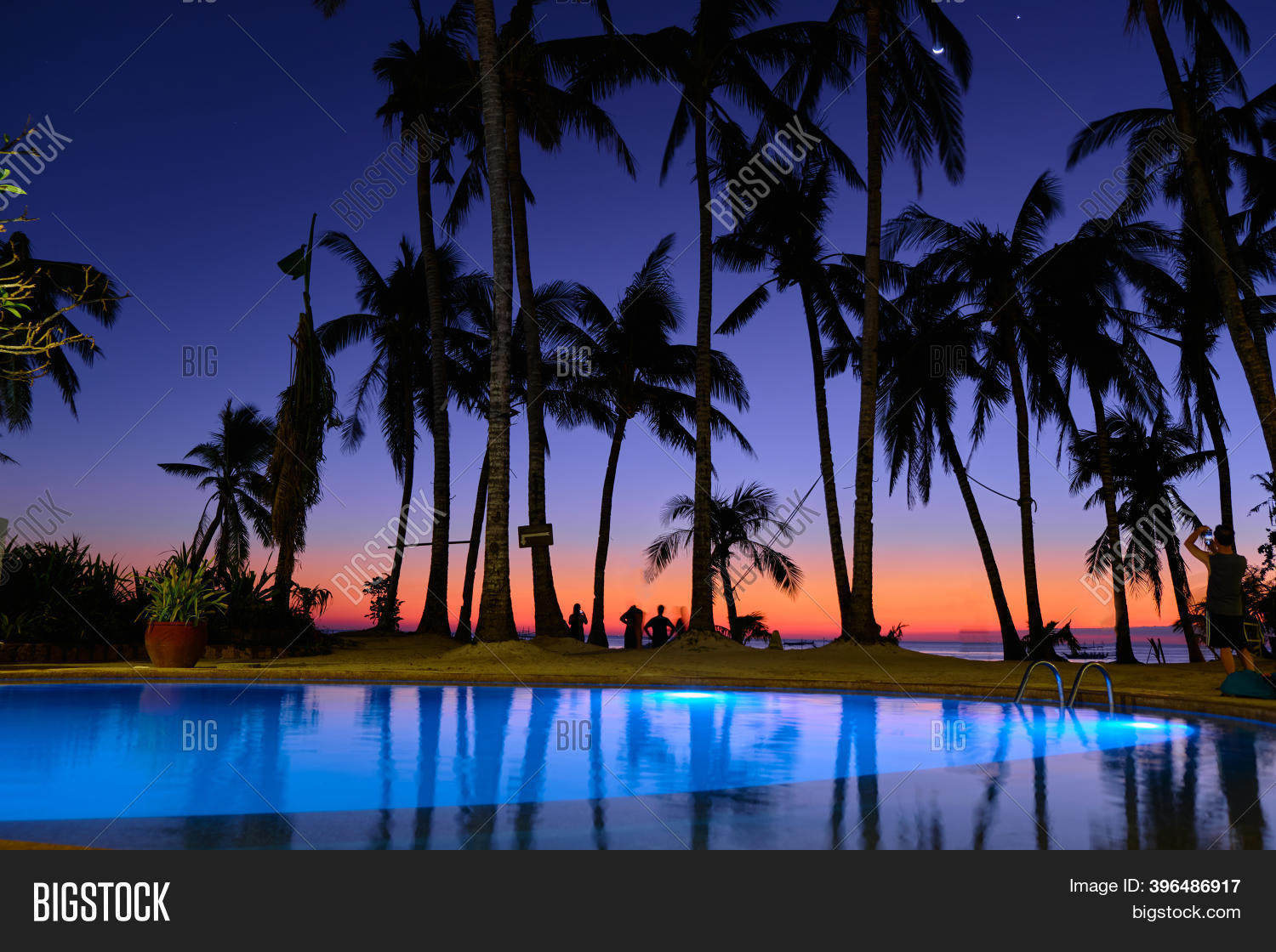 Pool Illuminated Night Image & Photo (Free Trial) | Bigstock