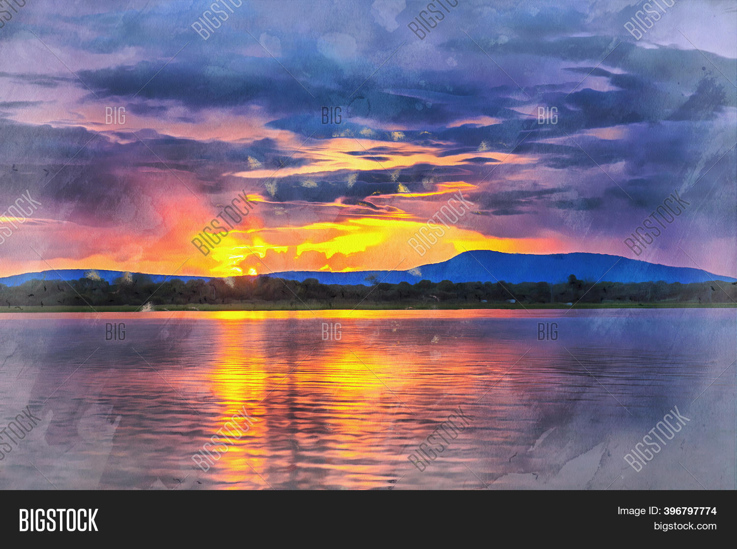 Lake Sunset Landscape Image & Photo (Free Trial) | Bigstock