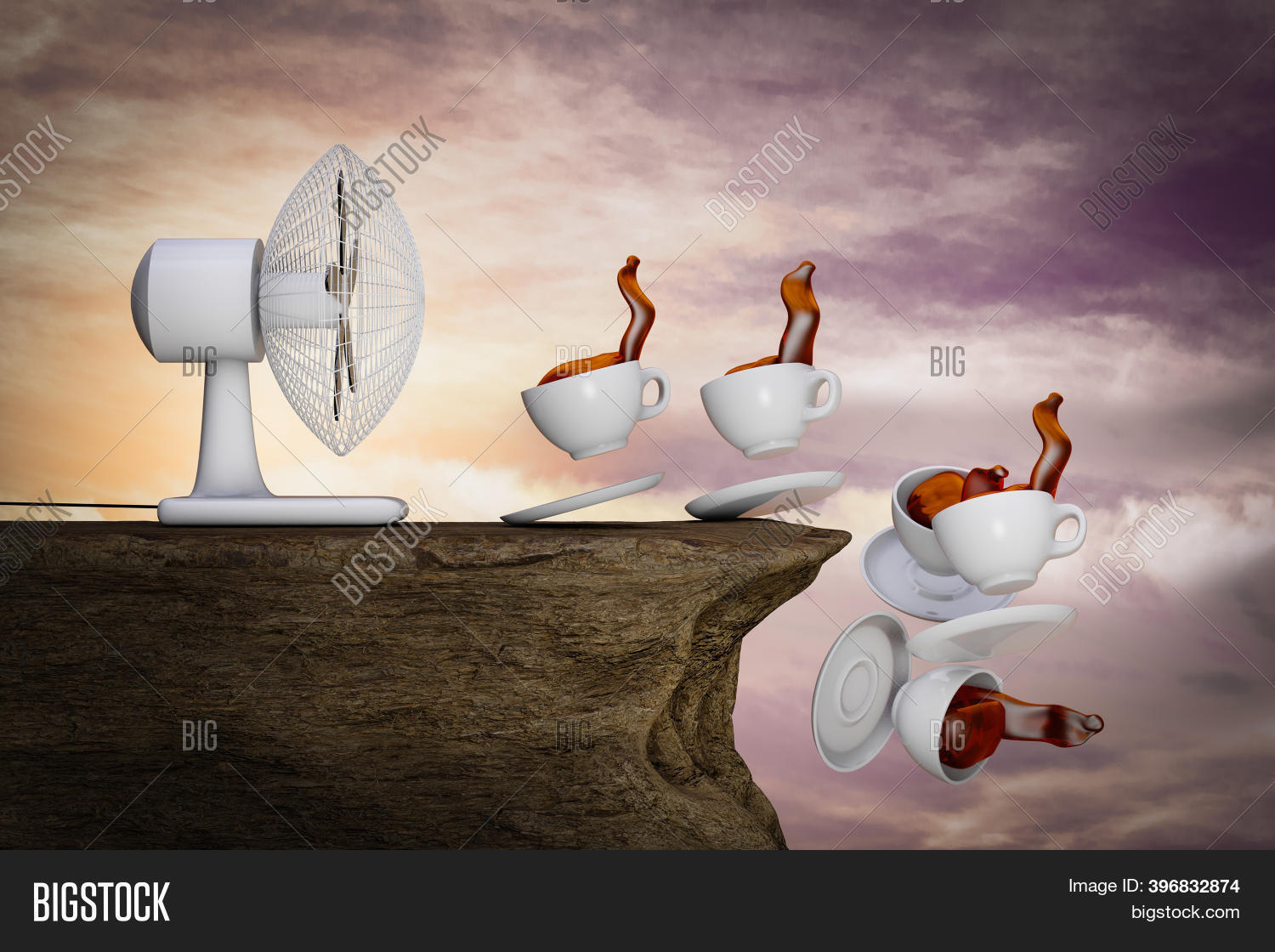 Fan Blows Many Coffee Image & Photo (Free Trial) | Bigstock