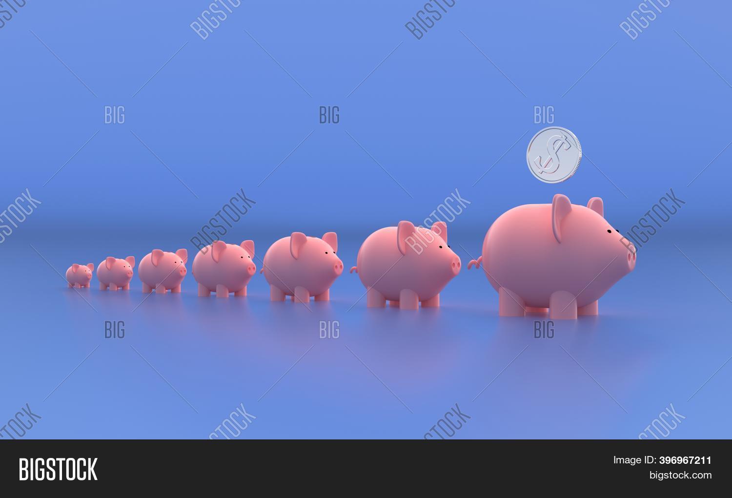 Seven Pigs Piggy Banks Image & Photo (Free Trial) | Bigstock