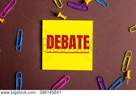 Debate Written Red On Image & Photo (Free Trial) | Bigstock