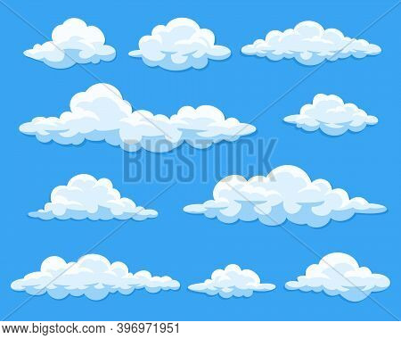 Simple Cartoon Clouds Vector & Photo (Free Trial) | Bigstock