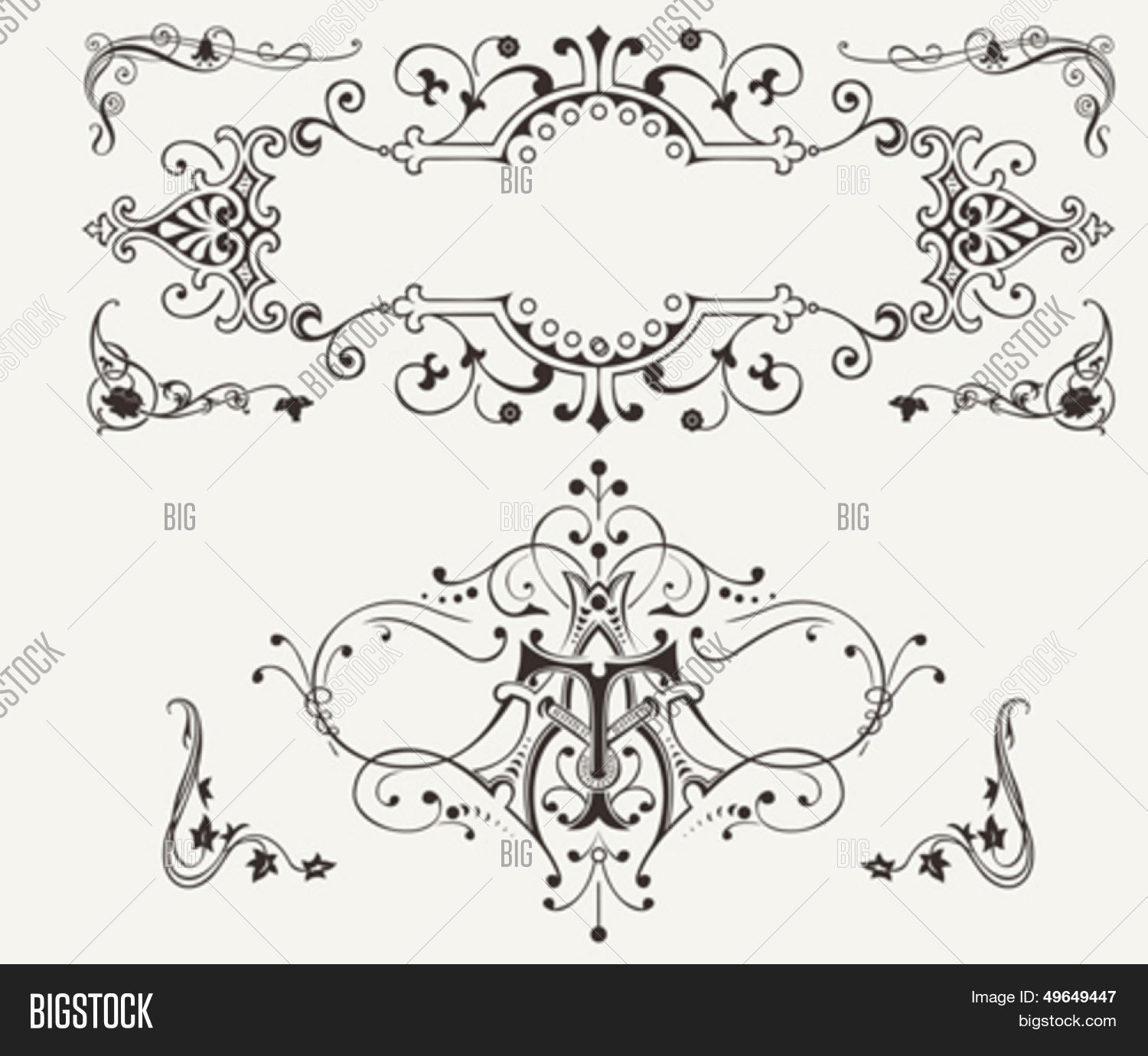 Set Vintage Curves Vector & Photo (Free Trial) | Bigstock
