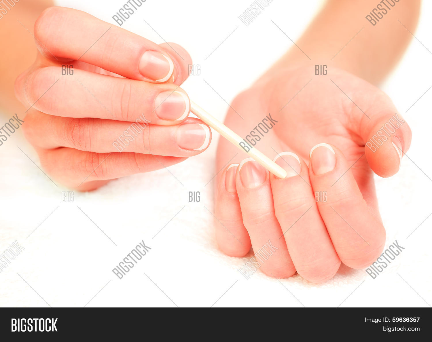 Woman Pushing Cuticles Image & Photo (Free Trial) | Bigstock