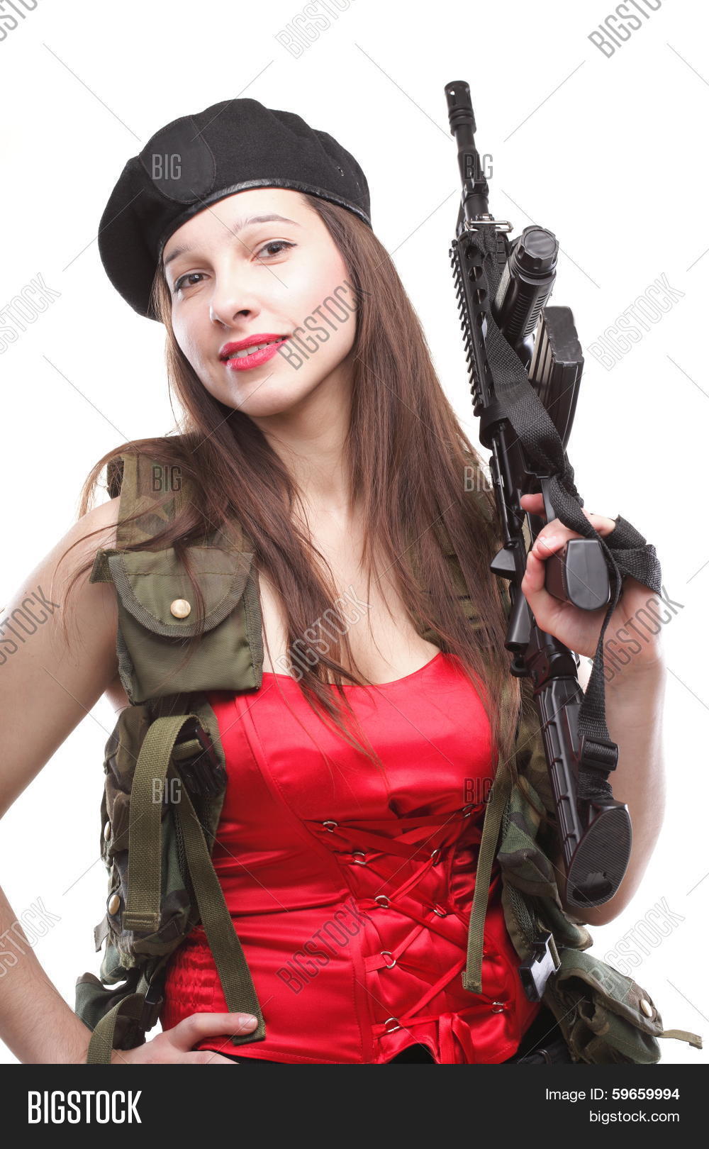 Girl Holding Rifle Image & Photo (Free Trial) | Bigstock