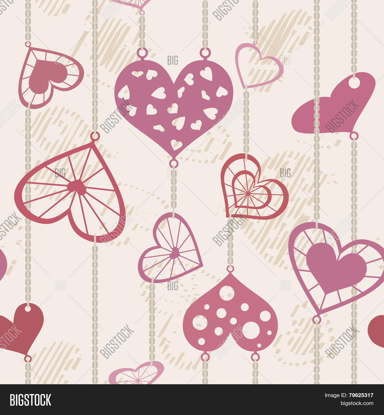 Hearts Attached Chain Vector & Photo (Free Trial) | Bigstock