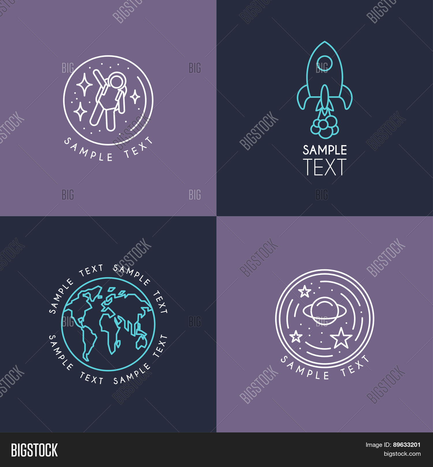 Line Art Badge Logo Vector & Photo (Free Trial) | Bigstock