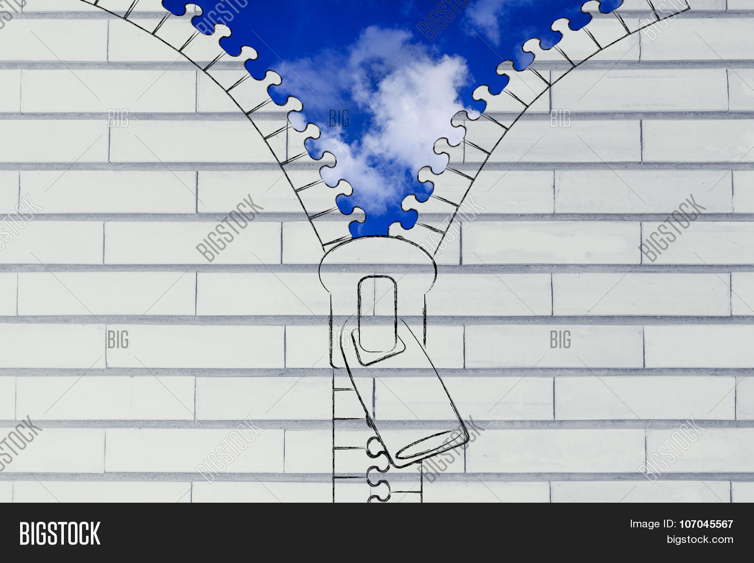 Zip Opening On Blue Image & Photo (Free Trial) | Bigstock