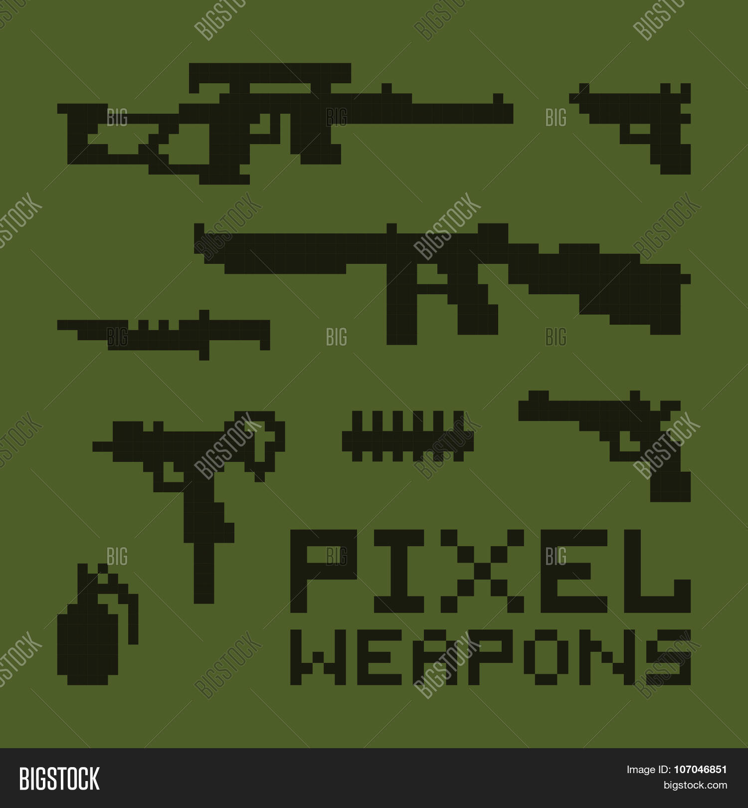 Pixel Art Weapons Vector & Photo (Free Trial) | Bigstock