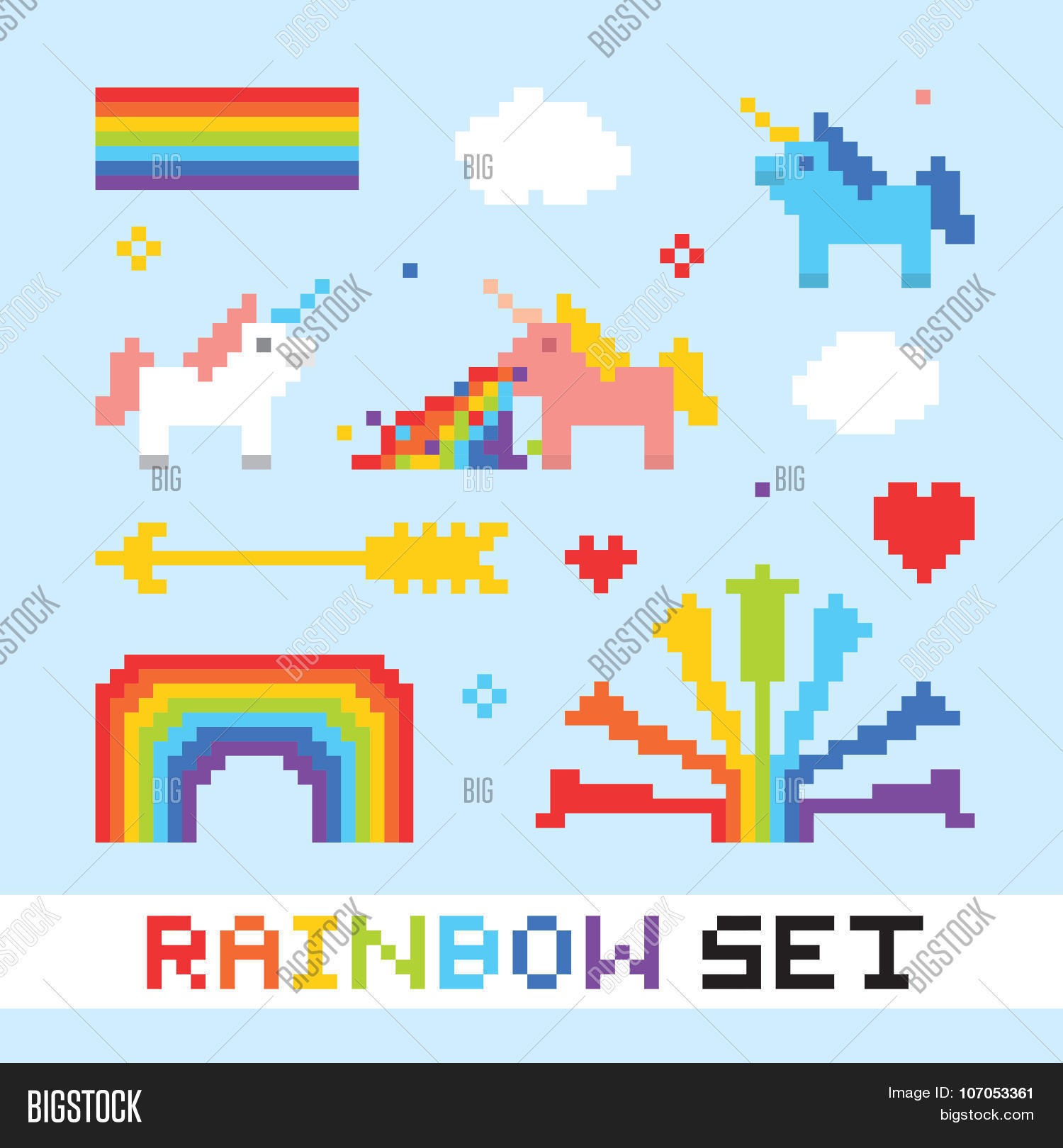 Pixel Art Rainbow Vector & Photo (Free Trial) | Bigstock
