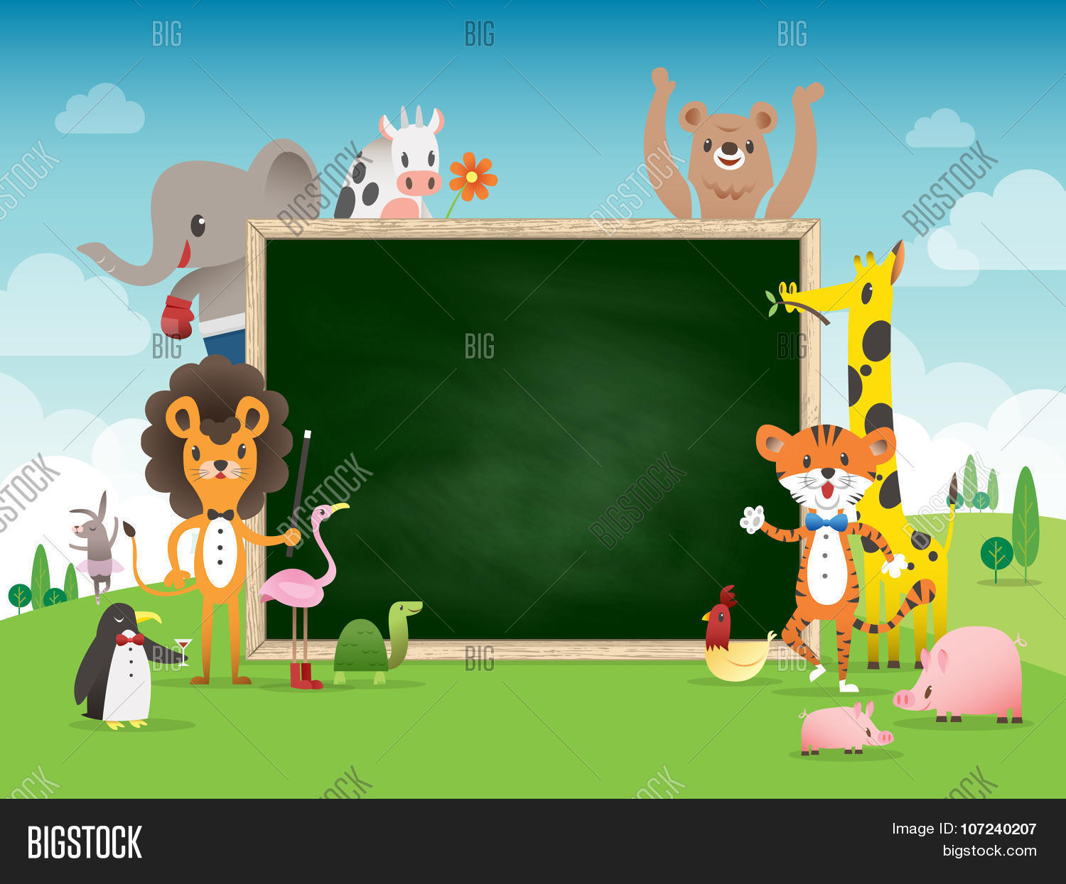 Animal Cartoon Frame Vector & Photo (Free Trial) | Bigstock
