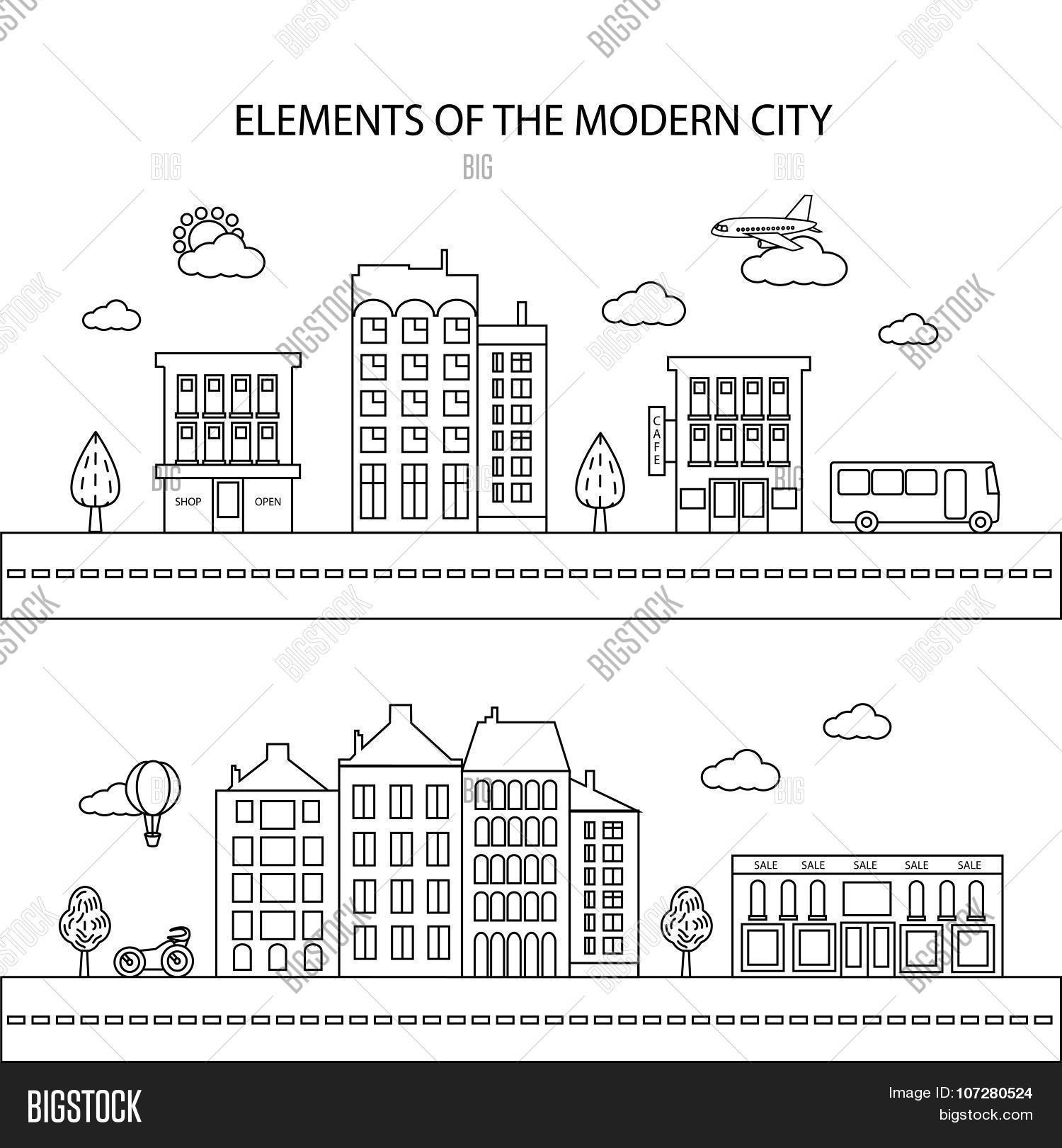 Elements Modern City Vector & Photo (Free Trial) | Bigstock