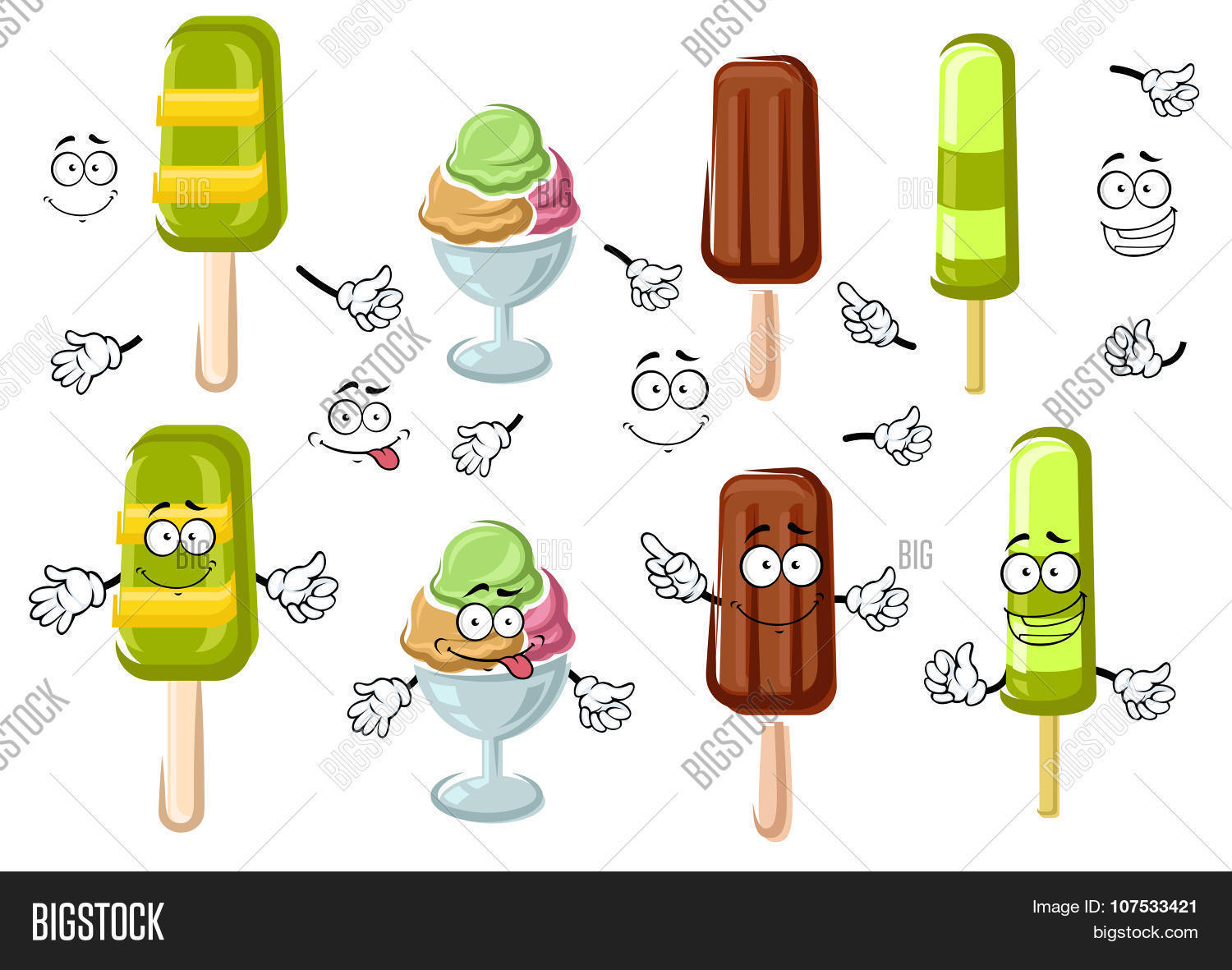 Cartoon Ice Cream Bar Vector & Photo (Free Trial) | Bigstock