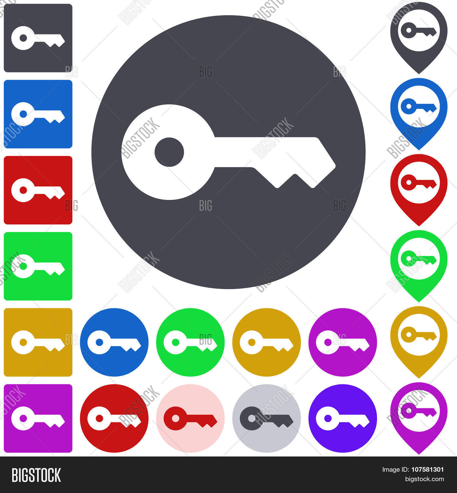 Color Key Icon Set Vector & Photo (Free Trial) | Bigstock