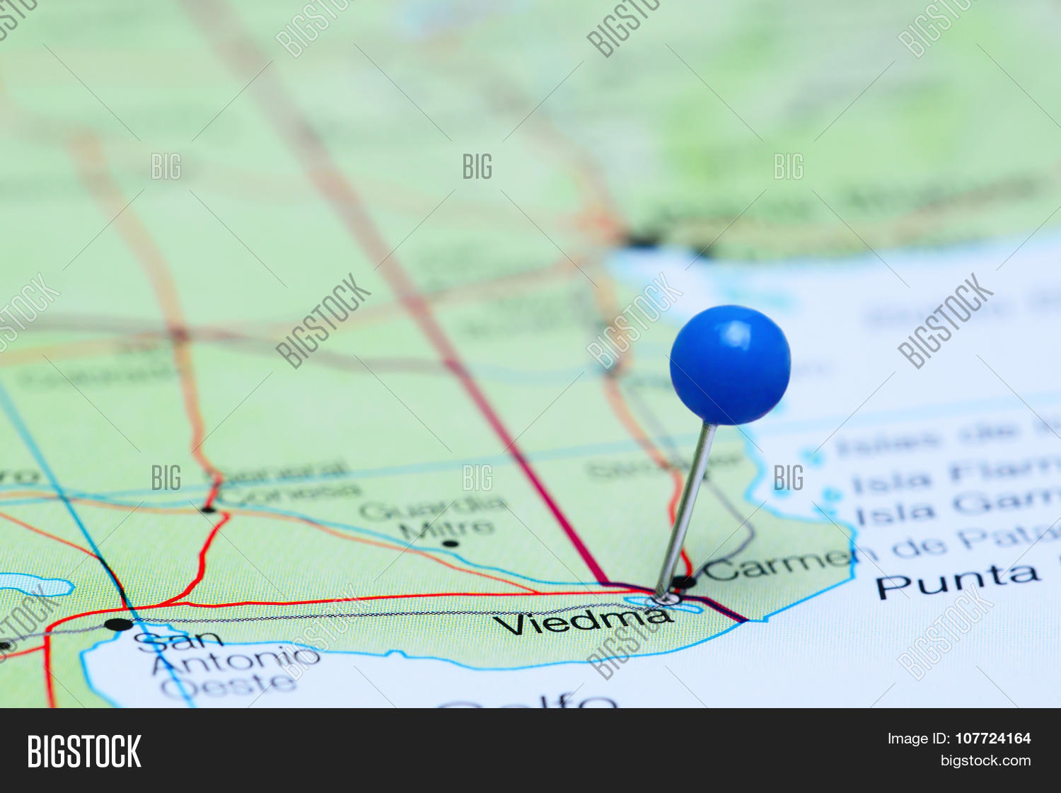 Viedma Pinned On Map Image & Photo (Free Trial) | Bigstock