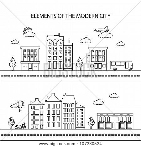 Elements Modern City Vector & Photo (Free Trial) | Bigstock