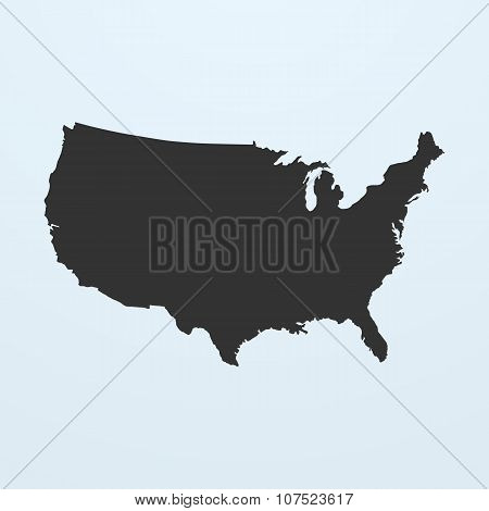 Silhouette Usa Map. Vector & Photo (Free Trial) | Bigstock