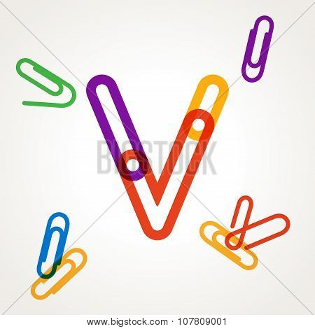 V Letter Paper Clip Vector & Photo (Free Trial) | Bigstock
