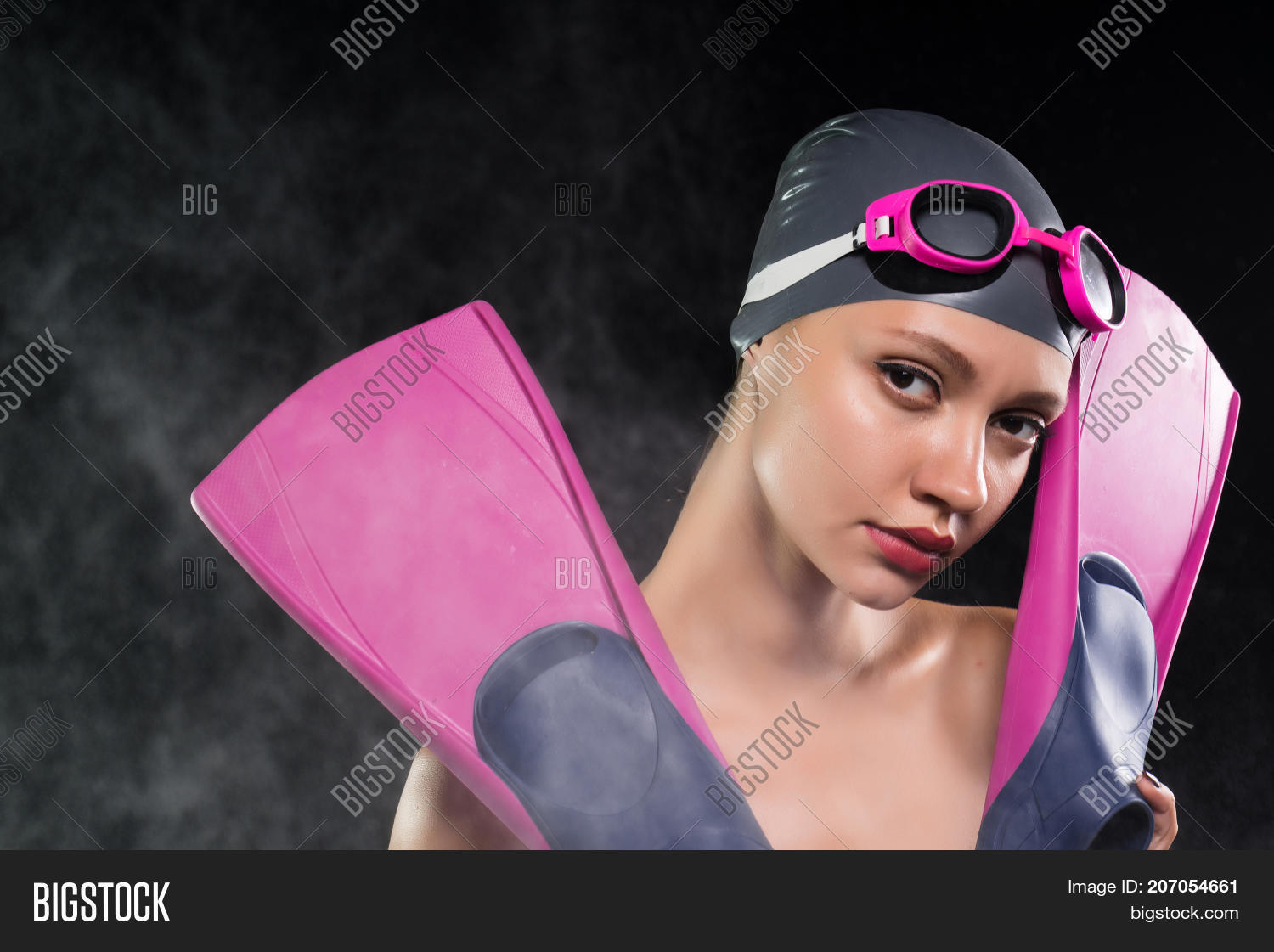 Girl Swimming Mask Hat Image & Photo (Free Trial) | Bigstock