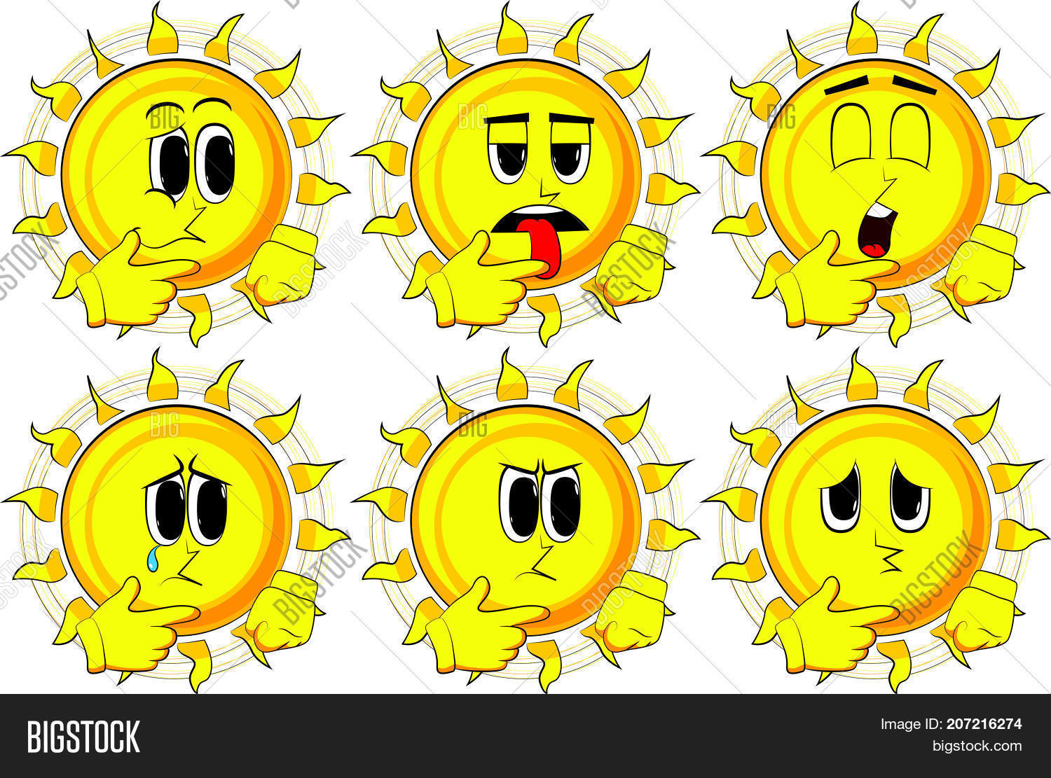 Cartoon Sun Thinking Vector & Photo (Free Trial) | Bigstock