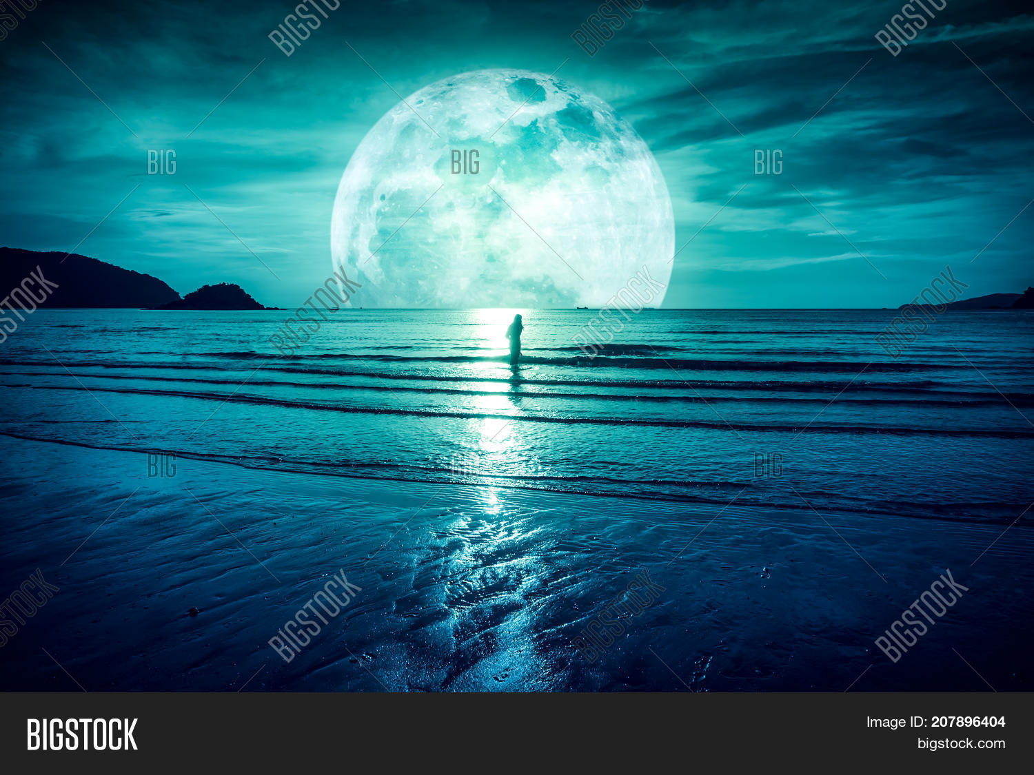 Super Moon. Colorful Image & Photo (Free Trial) | Bigstock