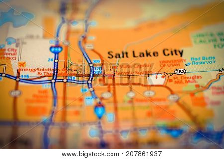 Salt Lake City On Map Image & Photo (Free Trial) | Bigstock