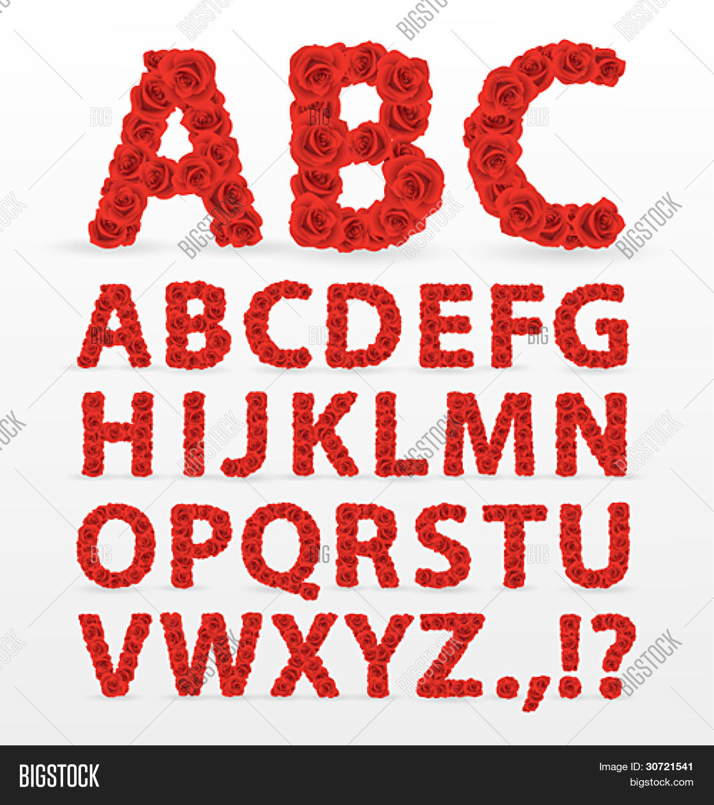 Red Roses Font. Vector & Photo (Free Trial) | Bigstock