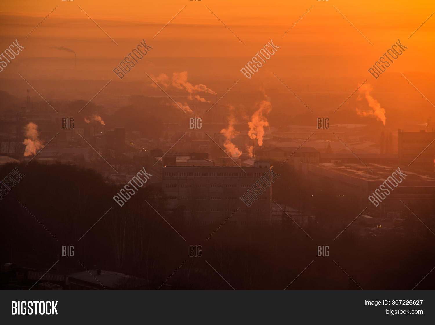 Sunrise Over Factory Image & Photo (Free Trial) | Bigstock
