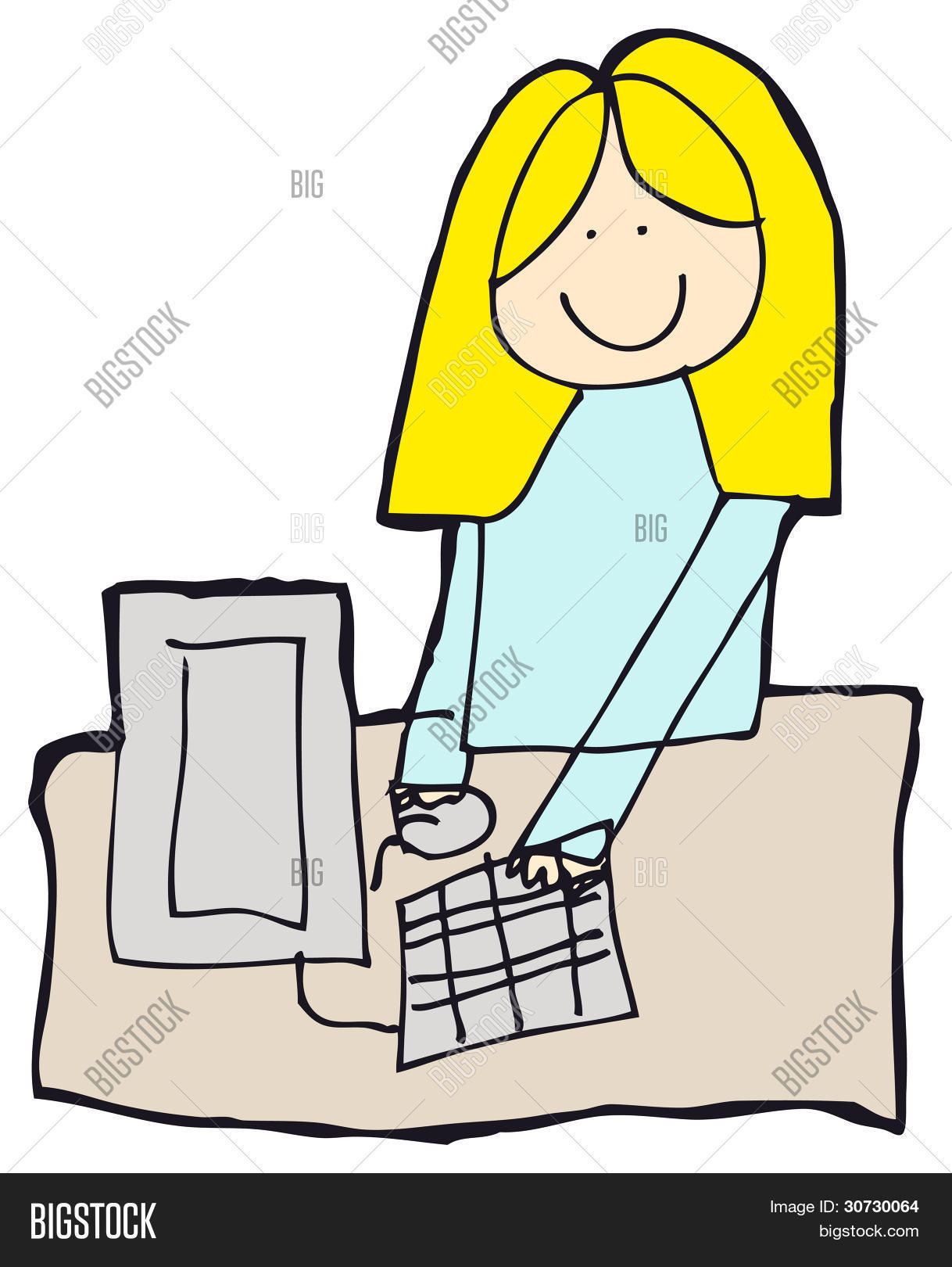 Cartoon Shop Assistant Image & Photo (Free Trial) | Bigstock