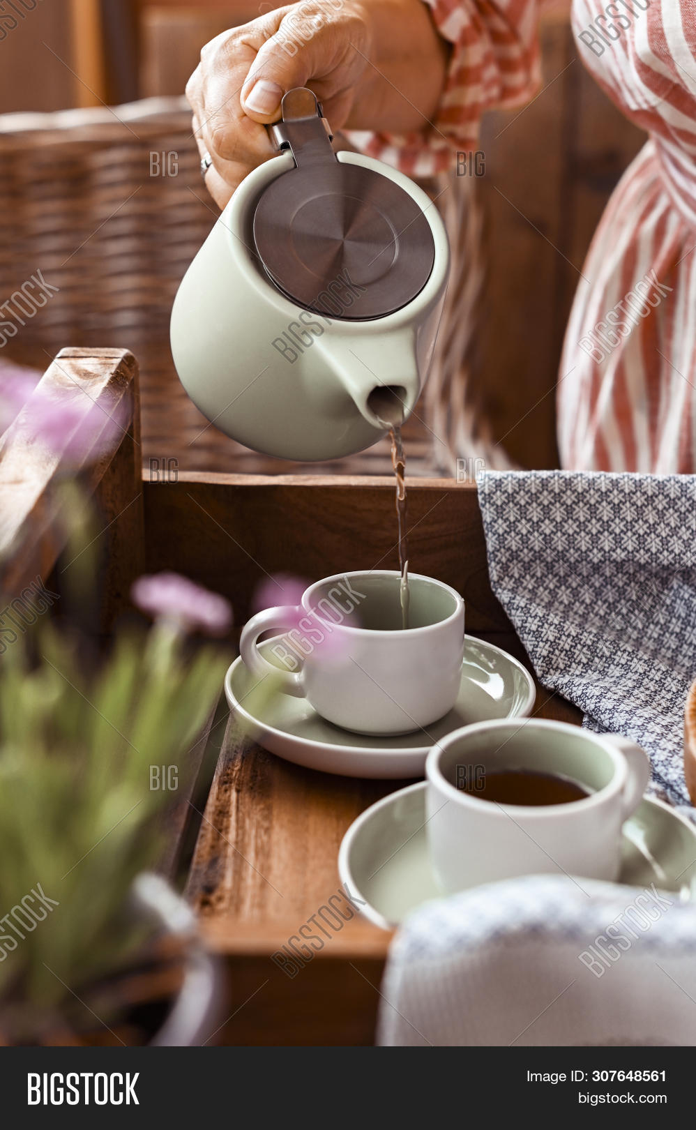 Woman Pours Tea Into Image & Photo (Free Trial) | Bigstock