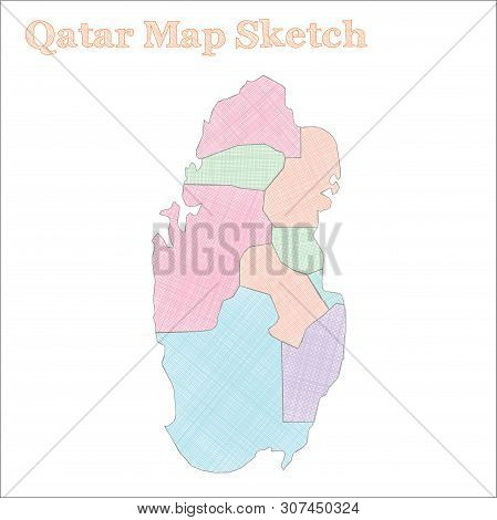 Qatar Map. Hand-drawn Vector & Photo (Free Trial) | Bigstock