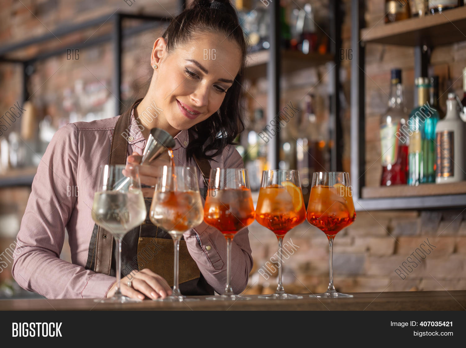 Happy Bartender Makes Image & Photo (Free Trial) | Bigstock