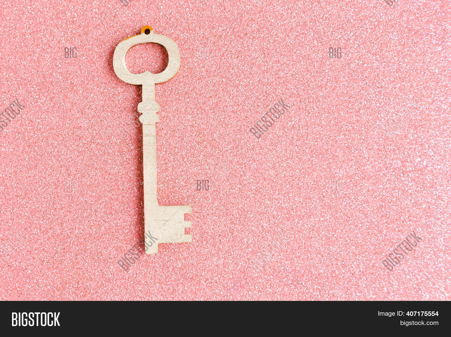 Wooden Key On Pink Image & Photo (Free Trial) | Bigstock