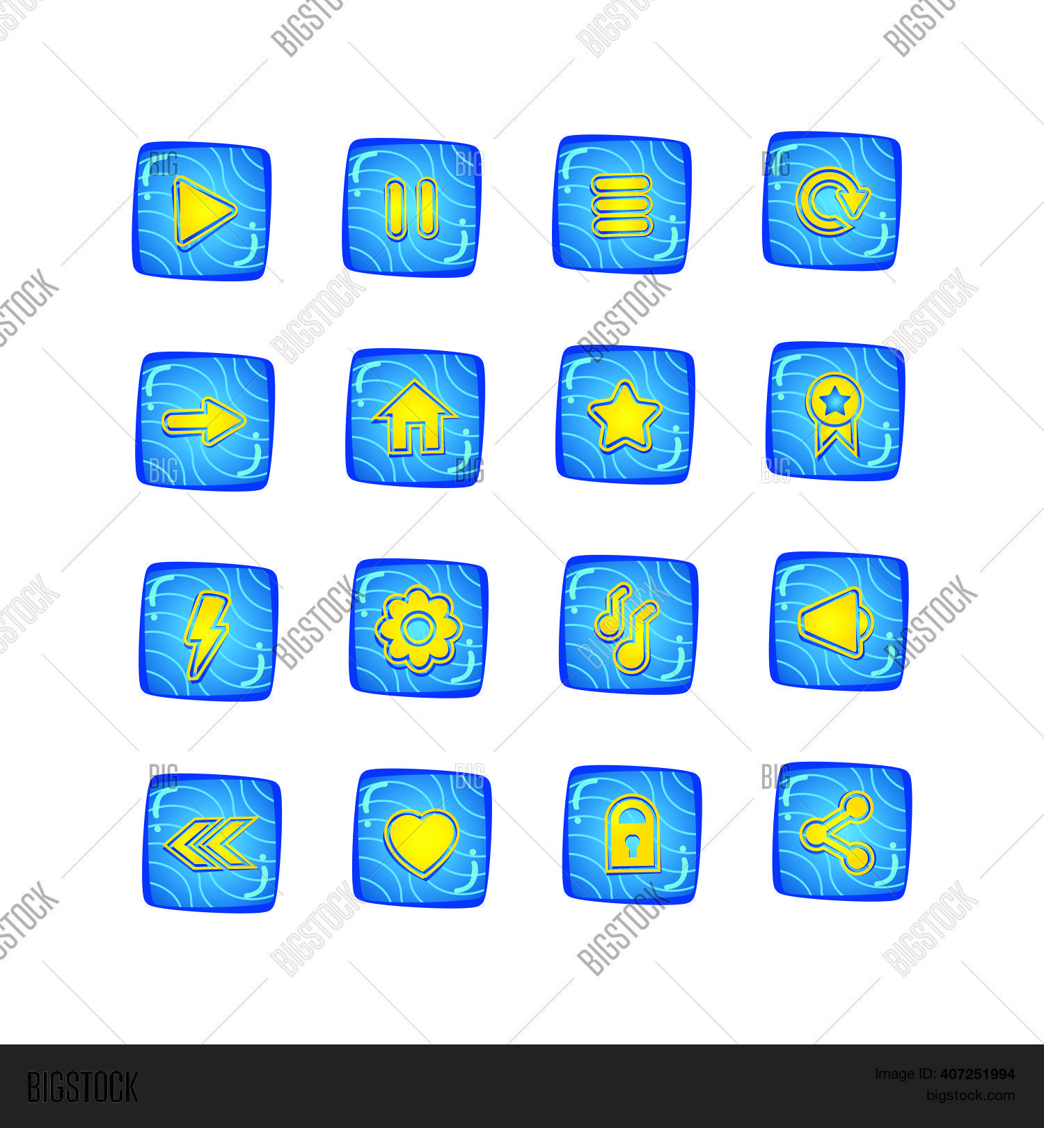 Blue Game Ui Kit Vector & Photo (Free Trial) | Bigstock