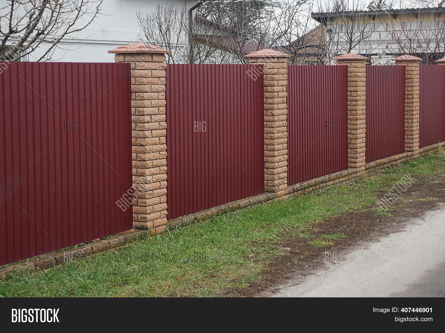 Wall Fence Red Metal Image & Photo (Free Trial) | Bigstock