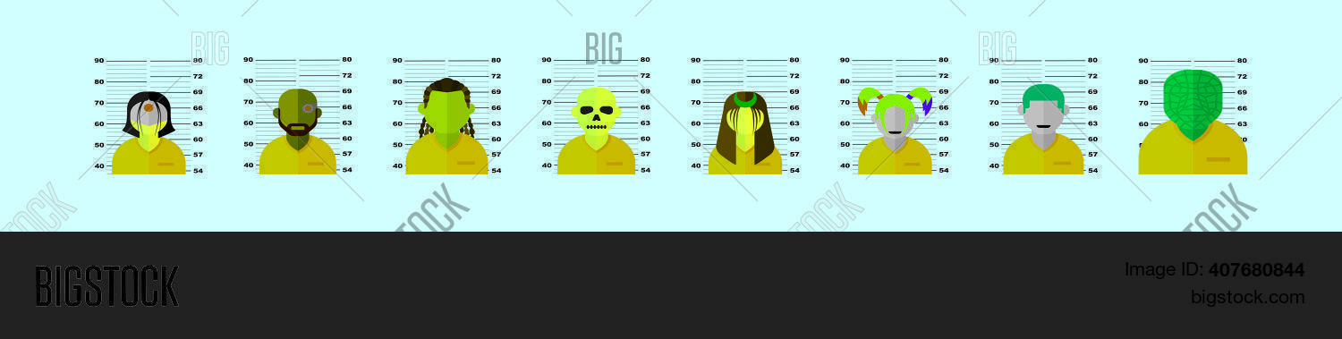 Set Mugshot Cartoon Vector & Photo (Free Trial) | Bigstock