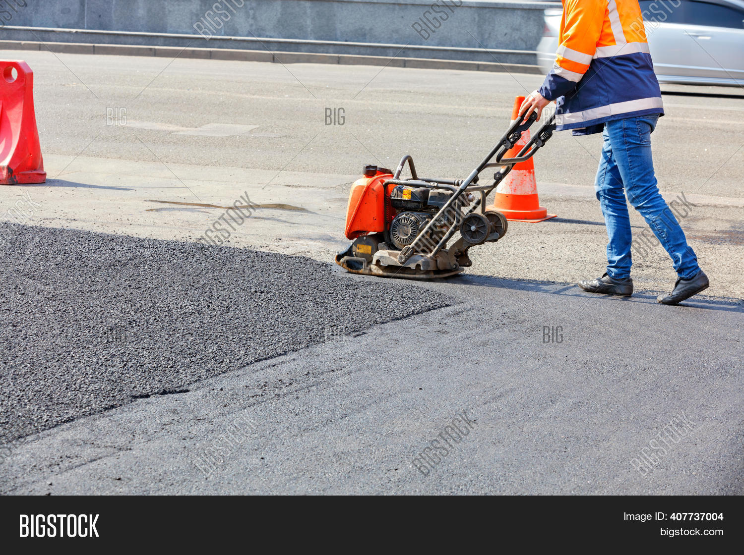Road Worker Compacts Image & Photo (Free Trial) | Bigstock