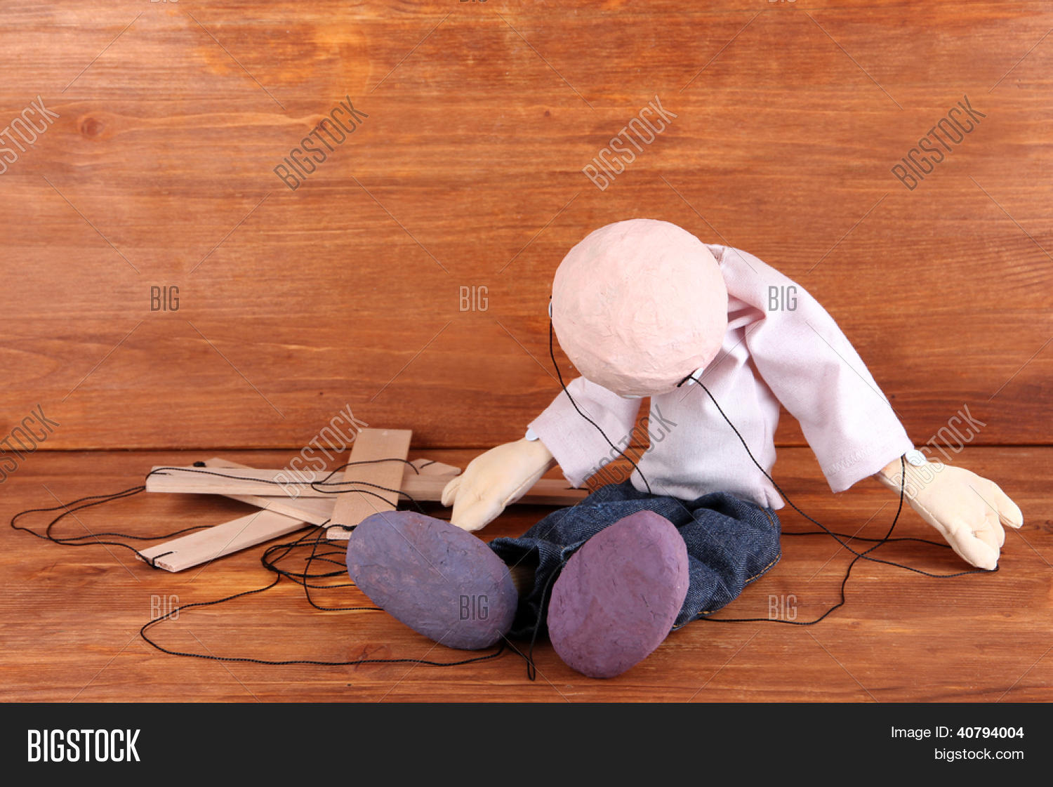 Wooden Puppet Sitting Image & Photo (Free Trial) | Bigstock