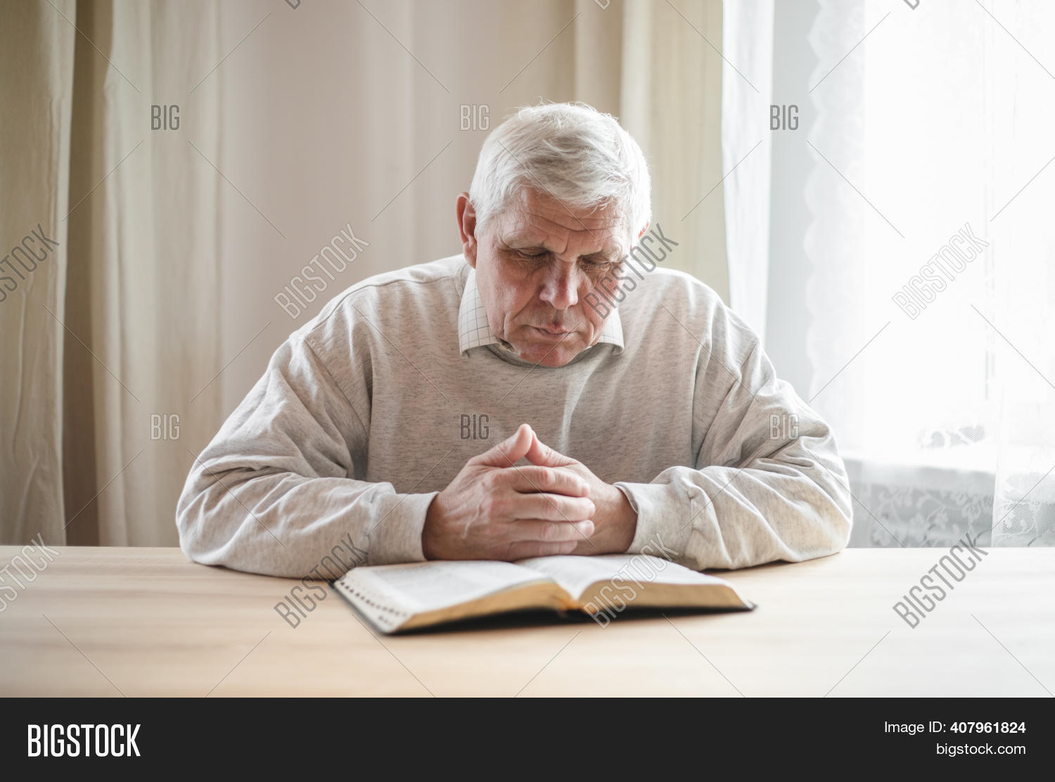 Senior Man Praying, Image & Photo (Free Trial) | Bigstock
