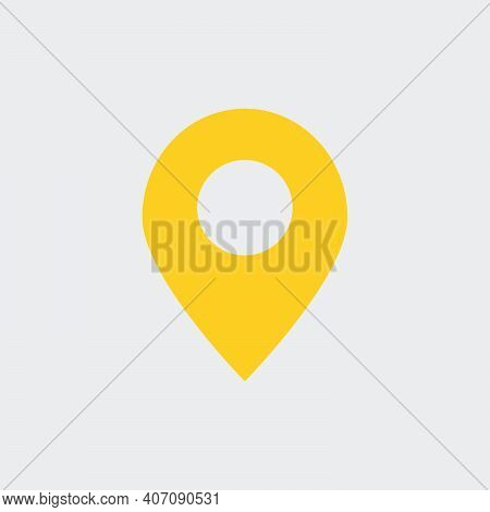 Yellow Pin Point Icon Vector & Photo (Free Trial) | Bigstock